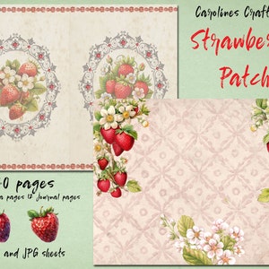 Strawberry Patch Digital Kit Journaling Set, Junk Journal, Instant ...