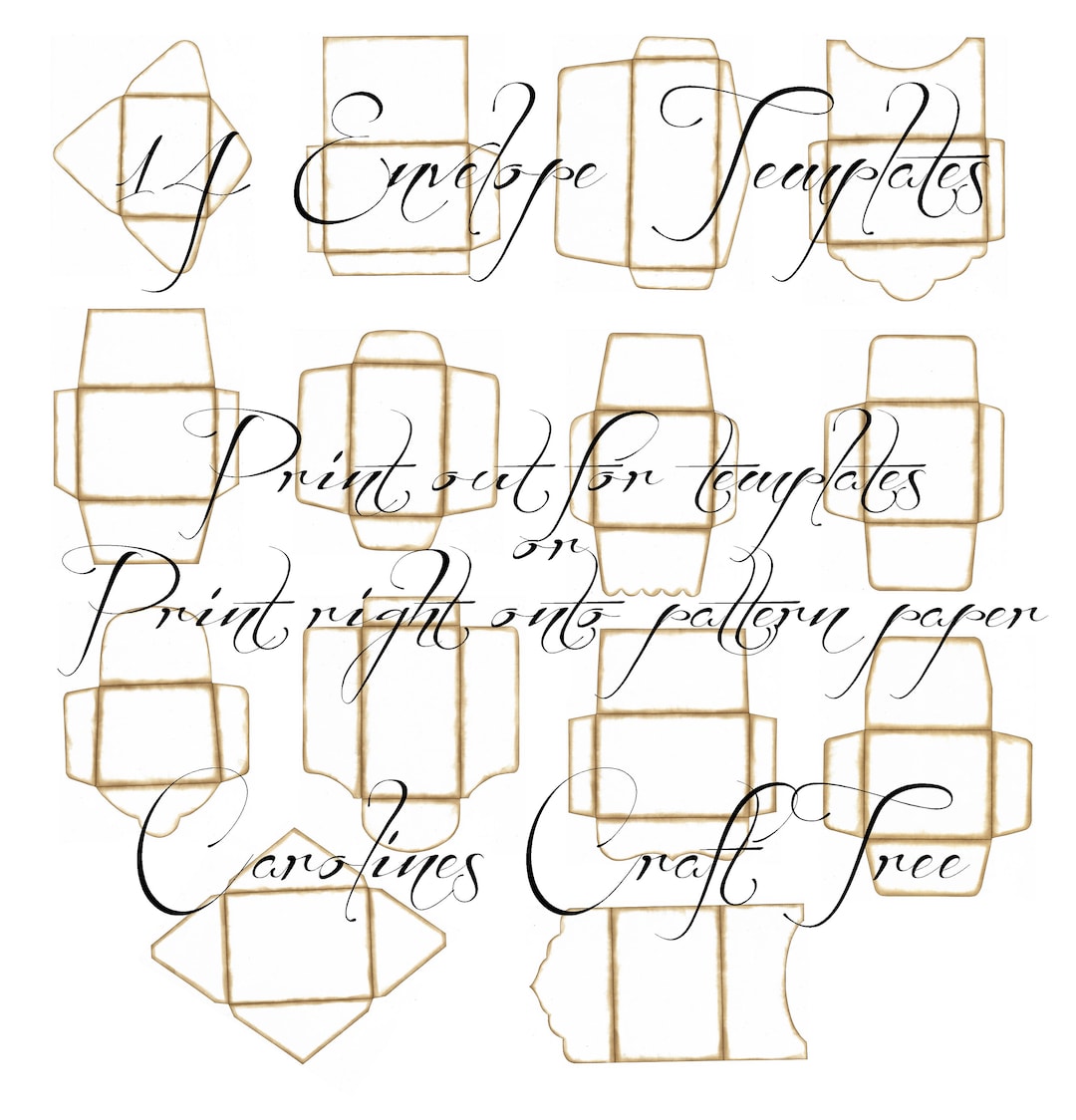 Junk Journal Envelope Template Digital Kit Download - Etsy