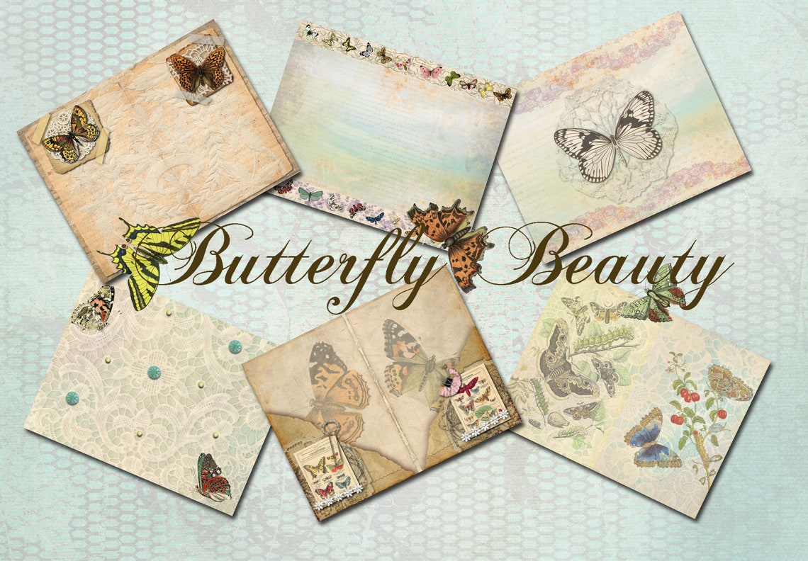 Butterfly Digital Kit Journaling Set, Instant Download, Ephemera, Junk ...