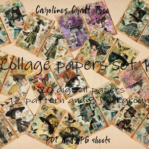 Collage Vintage Paper Pack Junk Journal Digital Kit, Paper Crafts ...