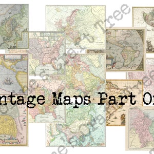 Junk Journal Digital Kit Vintage Maps Printable Pages for Your Junk ...