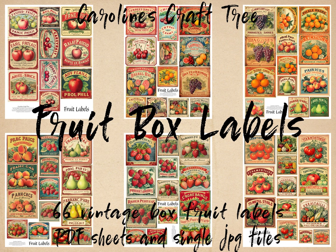 Vintage Fruit Box Labels Printable Instant Download Ephemera, Junk ...