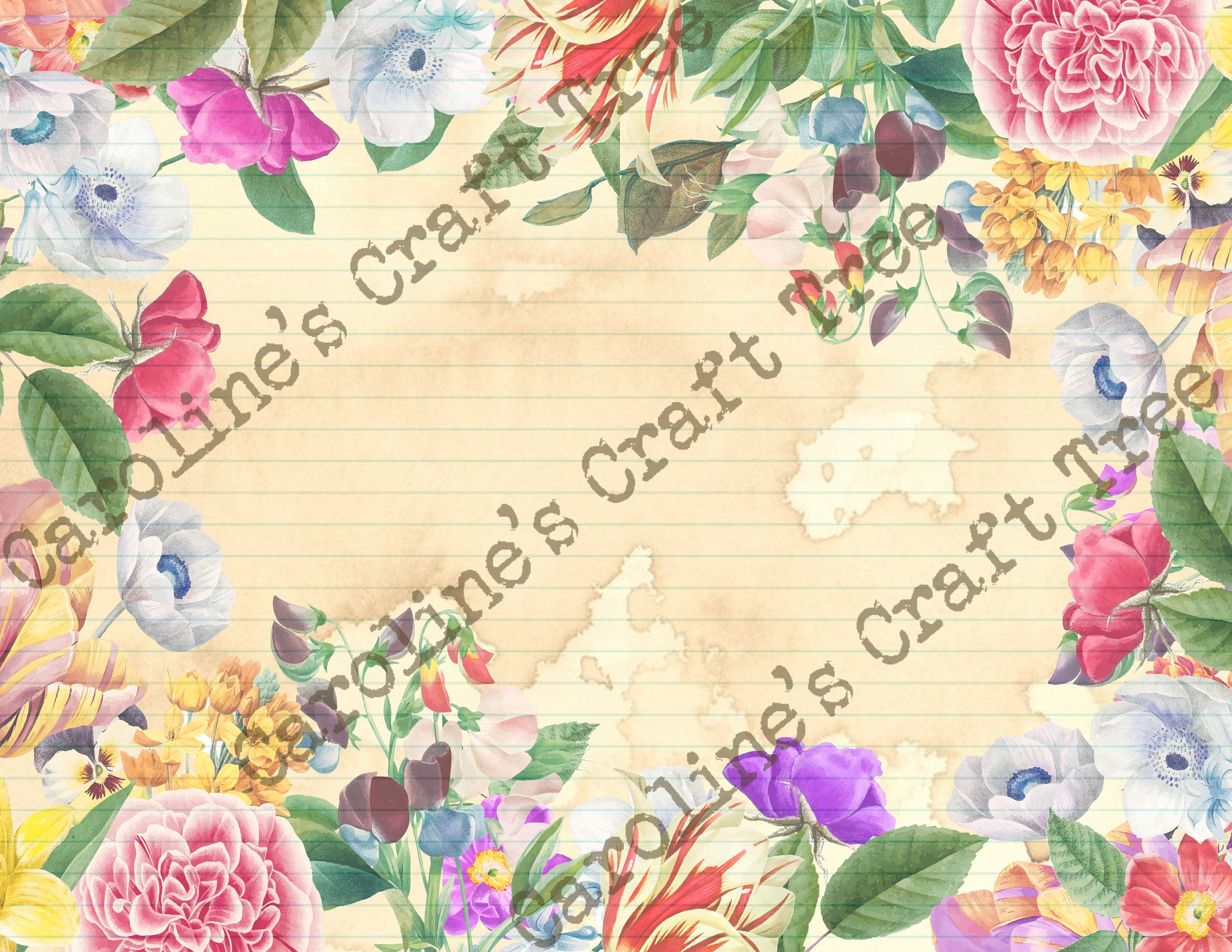 Flower Borders Digital Journaling Kit Set Instant Download - Etsy