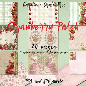 Strawberry Patch Digital Kit Journaling Set, Junk Journal, Instant ...