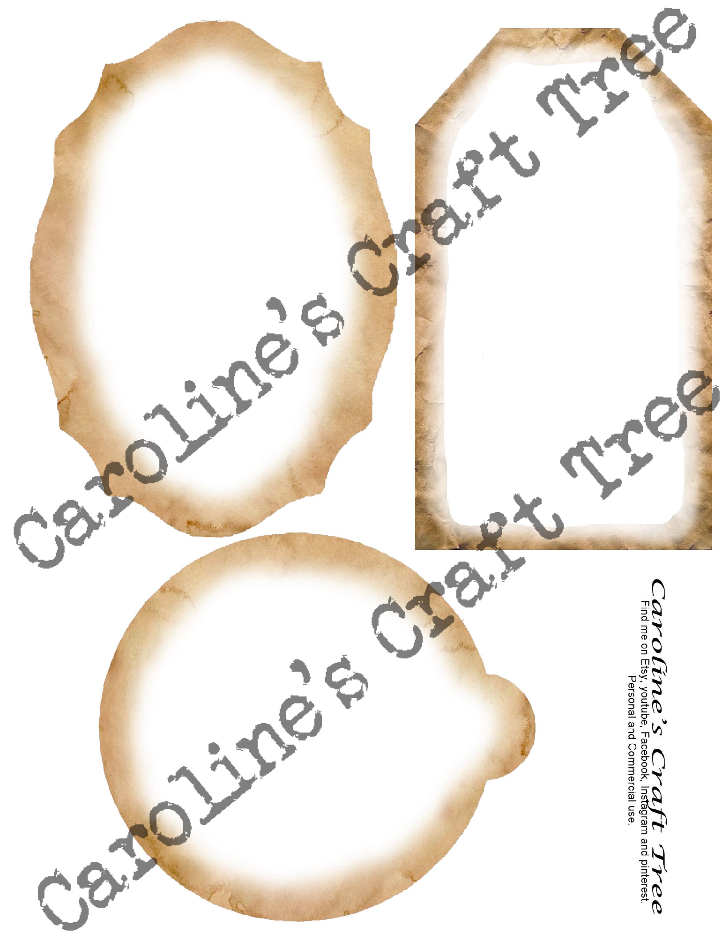 Junk Journal Tag Template Digital Kit Download, Journaling ...