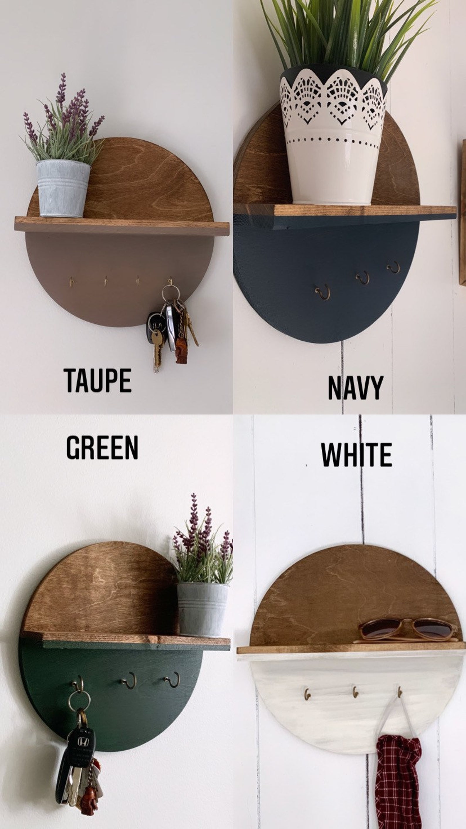 Key Hooks & Shelf Key Holder Key Organizer Entryway Shelf - Etsy