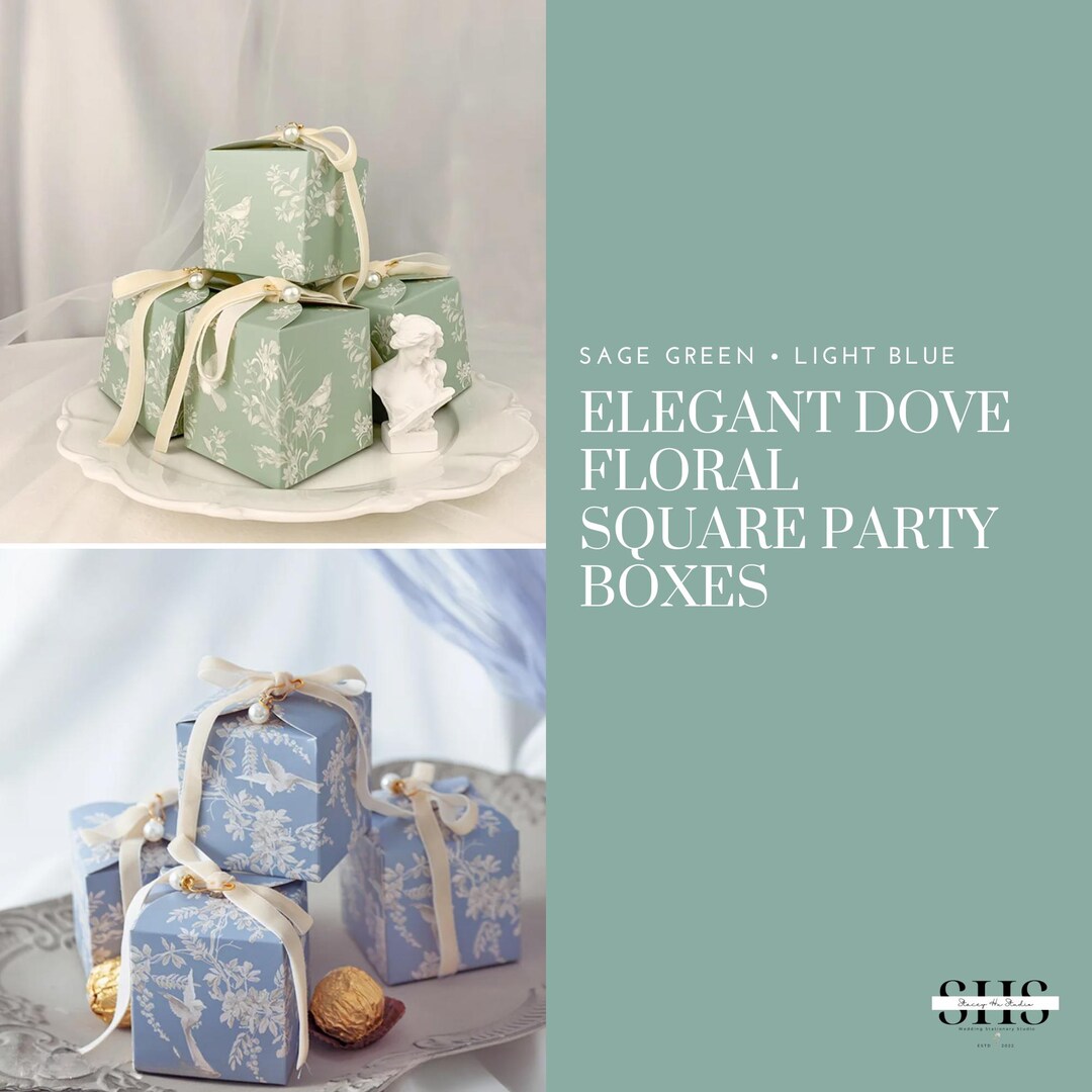 10 Floral Dove Party Favor Boxes: Bridal Shower Chocolate Box | 2 ...