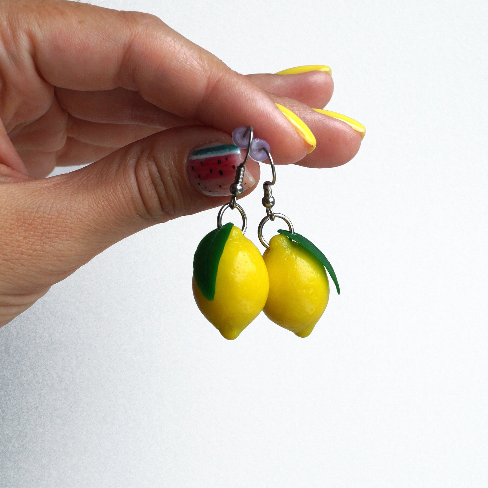 Lemon Earrings, Fresh Fruit Jewelry, Yellow Green Juicy Citrus Jewelry ...