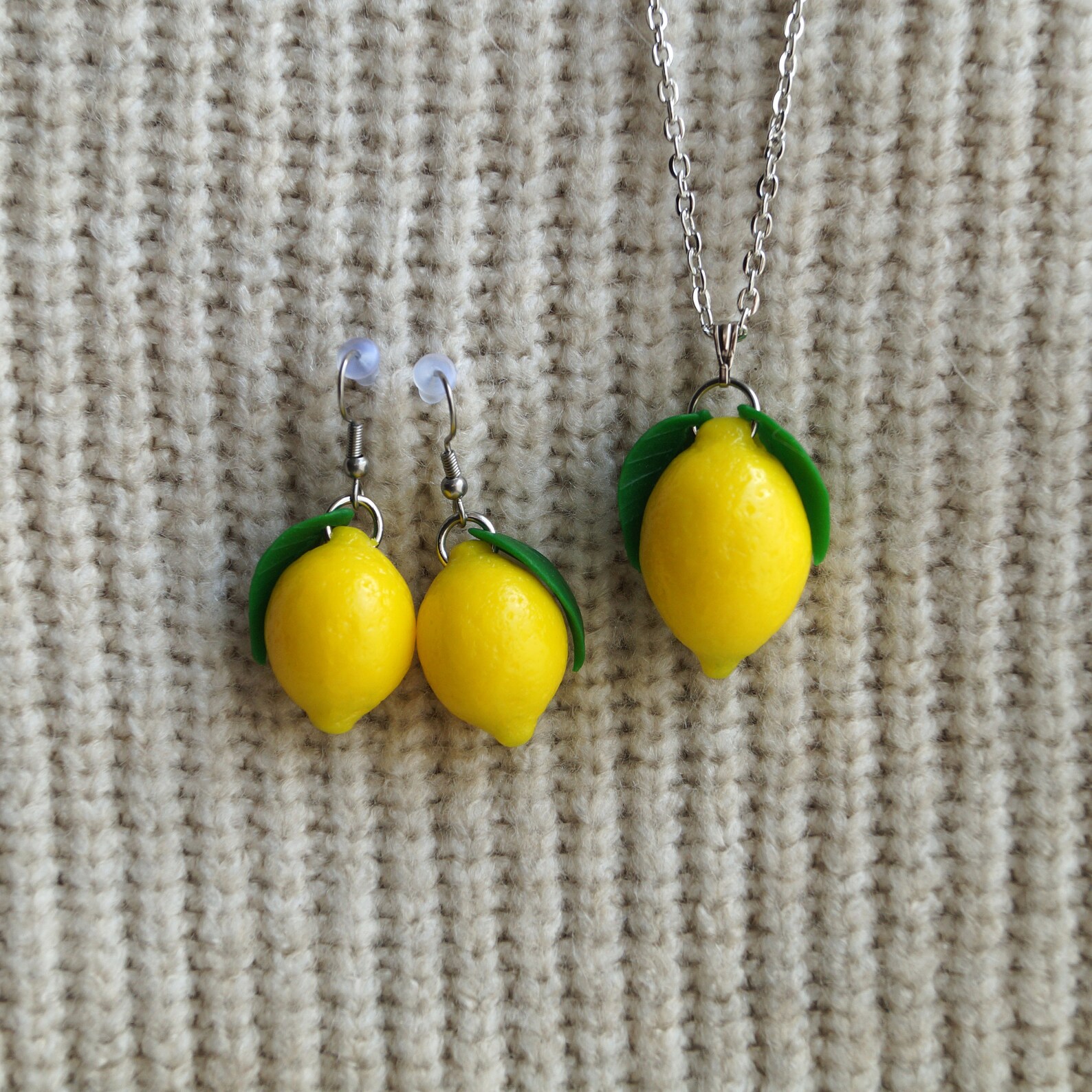 Lemon Earrings, Fresh Fruit Jewelry, Yellow Green Juicy Citrus Jewelry ...