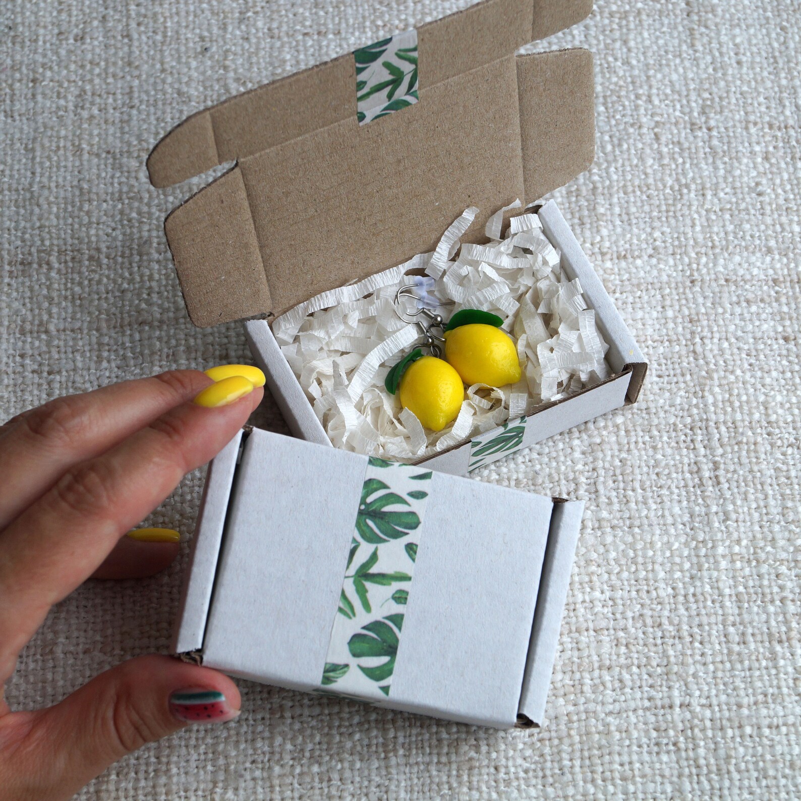 Lemon Earrings, Fresh Fruit Jewelry, Yellow Green Juicy Citrus Jewelry ...
