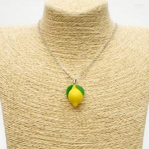 Lemon Necklace, Realistic Tiny Lemon Pendant, Vegan Jewelry Gift for ...
