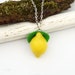Lemon Necklace, Realistic Tiny Lemon Pendant, Vegan Jewelry Gift for ...
