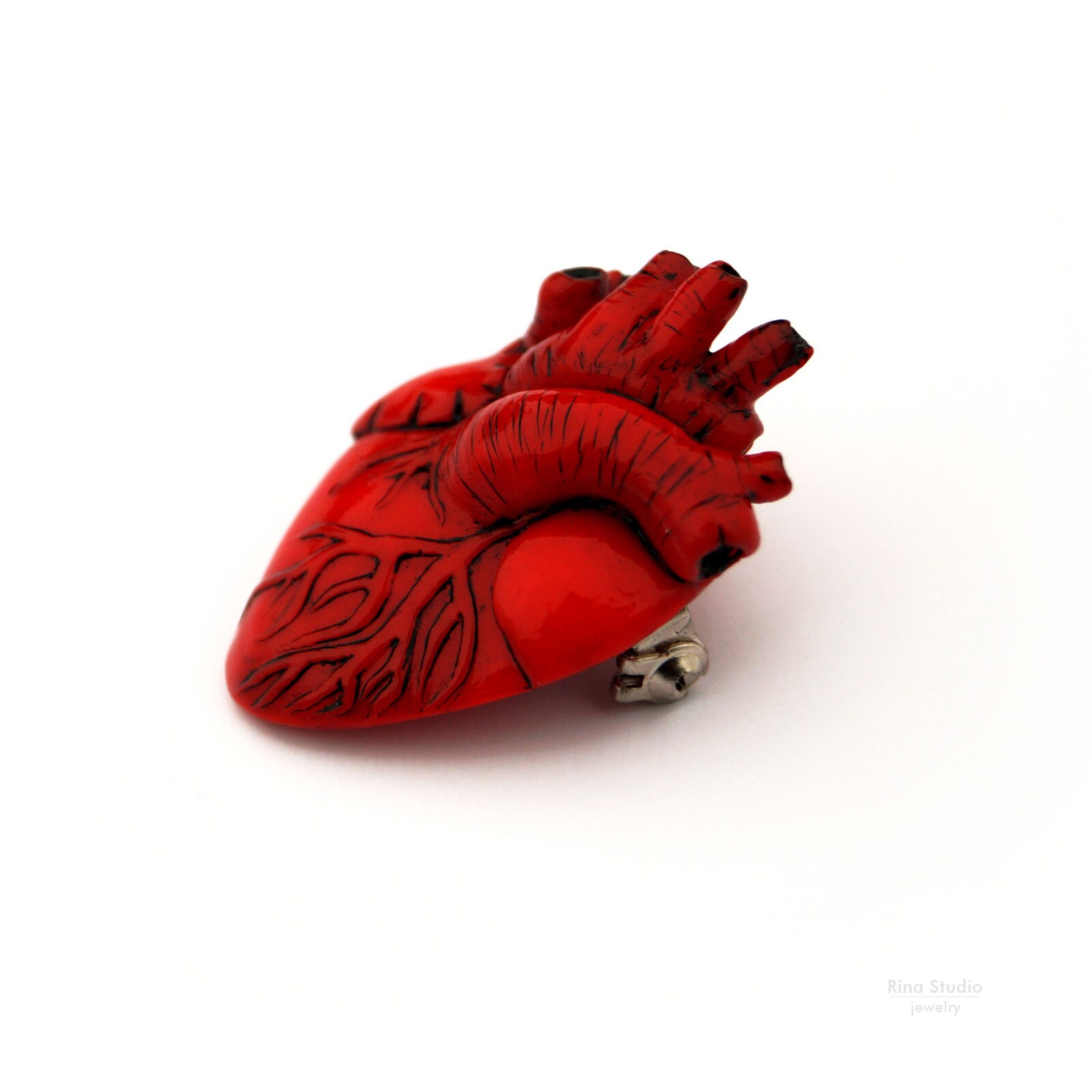 Anatomical Heart Pin Realistic Anatomy Art Horror Halloween Brooch Gift ...