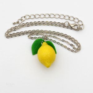 Lemon Necklace, Realistic Tiny Lemon Pendant, Vegan Jewelry Gift for ...