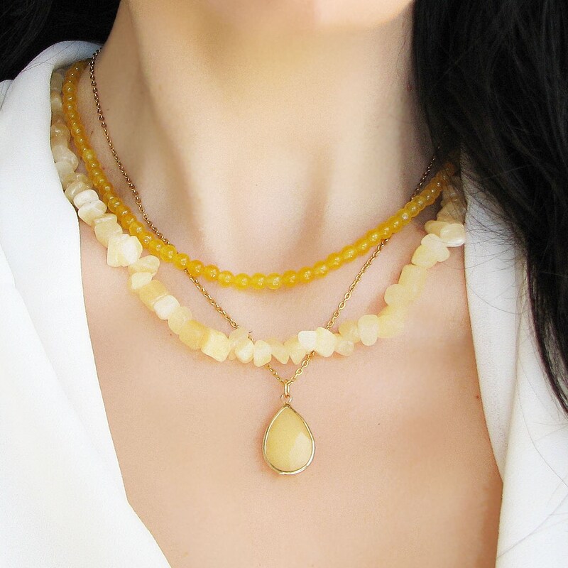 Yellow Necklace - Etsy