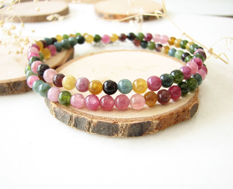 Pink Tourmaline Necklace, Beaded Necklace, Tourmaline Jewelry, Natural ...