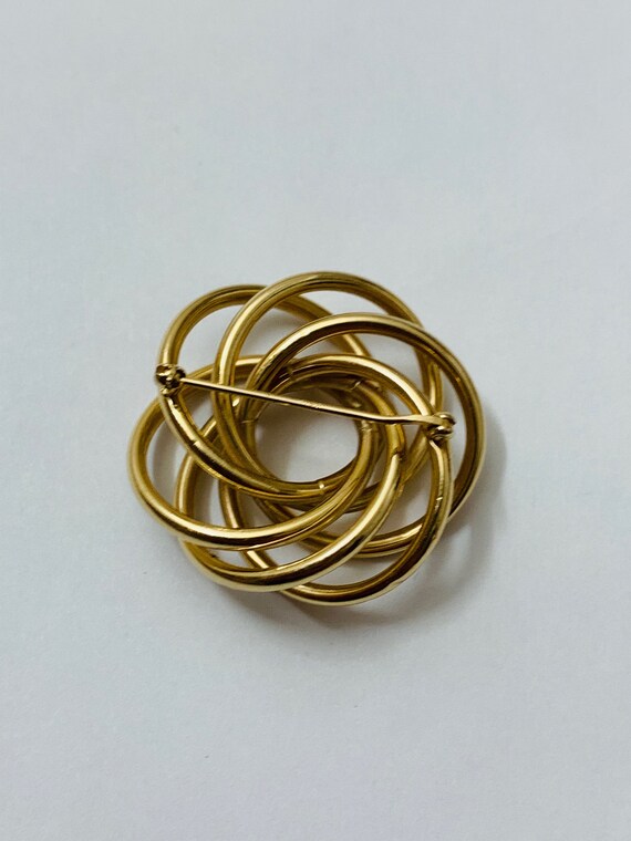14K Gold “Twisted” Brooch Pin - Gem