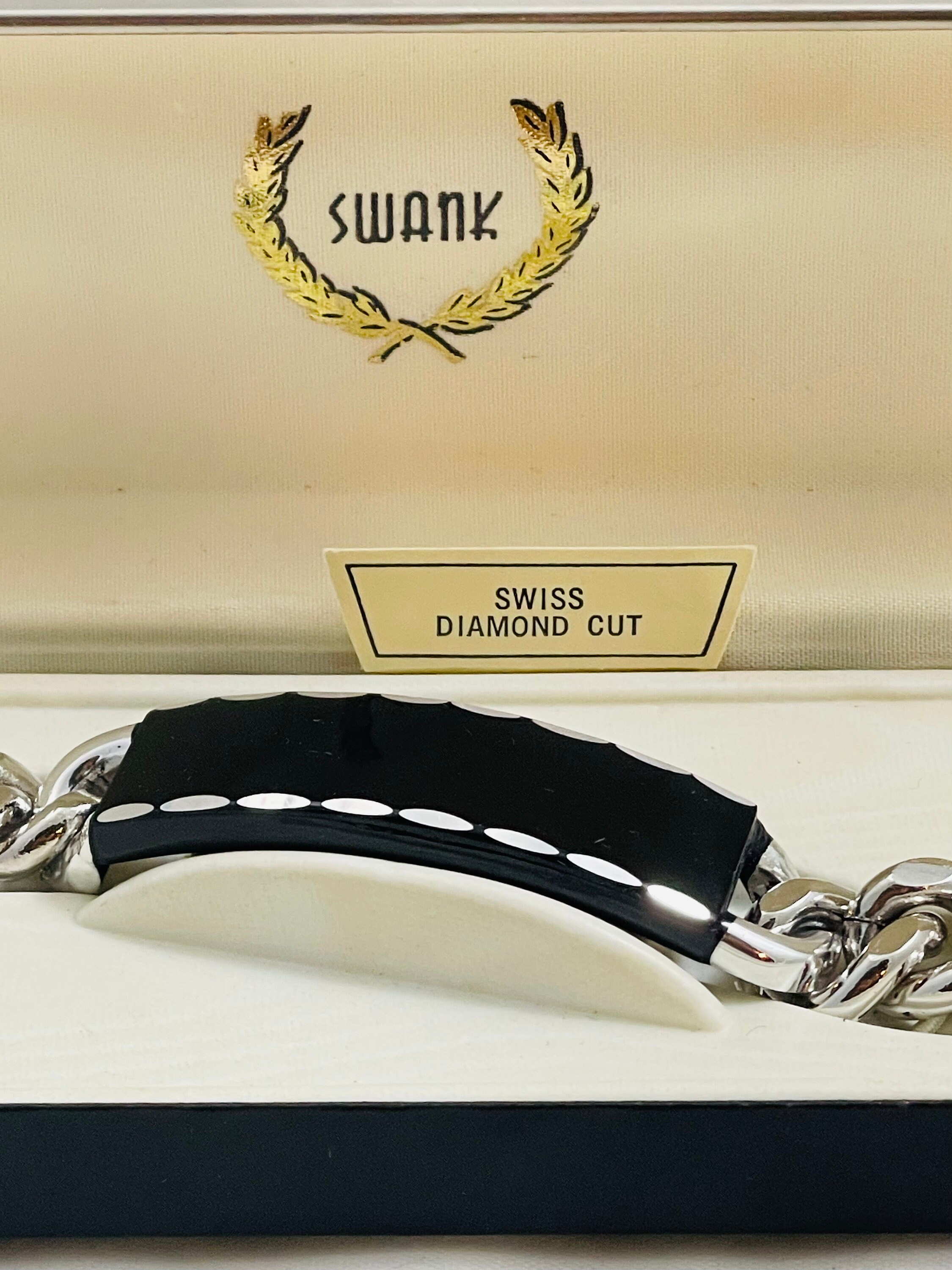 Vintage Swank Swiss Diamond Cut Chain Mens Bracelet in Original Box - Etsy
