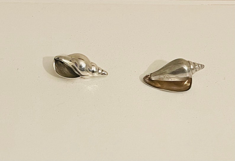 Vintage Two Coastal Decor Sterling Silver Seashels - Etsy