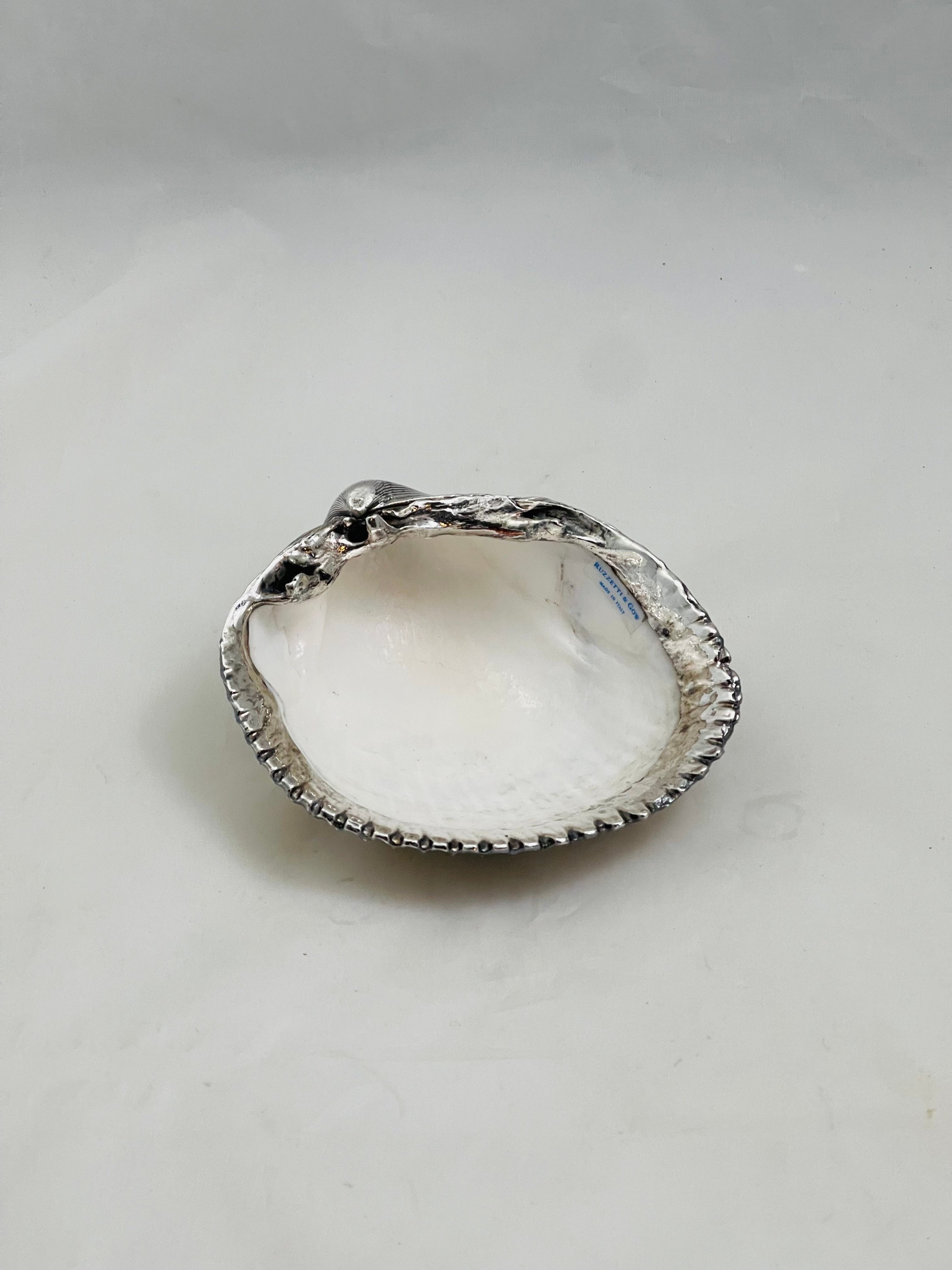 Vintage Ruzzetti & Gow Made in Italy Partially Silvered Clamshell Dish ...
