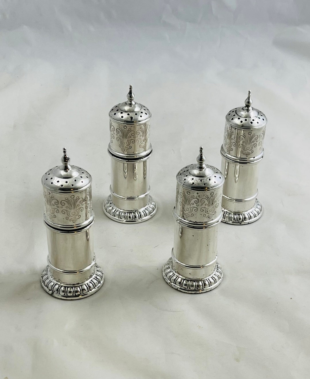 Antique RLB Rogers Lunt & Bowlen Sterling Silver Set of Four Salt and ...
