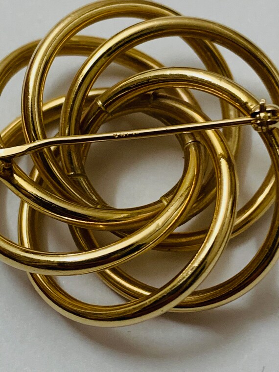 14K Gold “Twisted” Brooch Pin - Gem