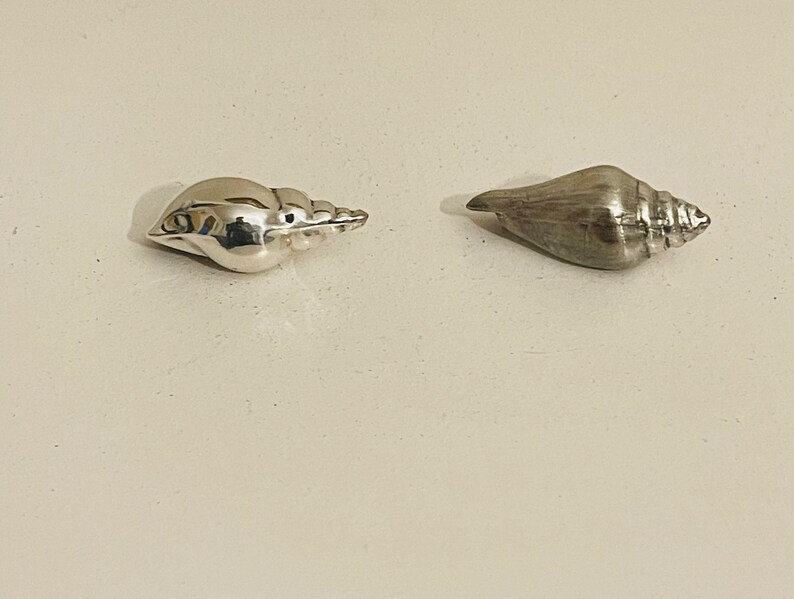 Vintage Two Coastal Decor Sterling Silver Seashels - Etsy