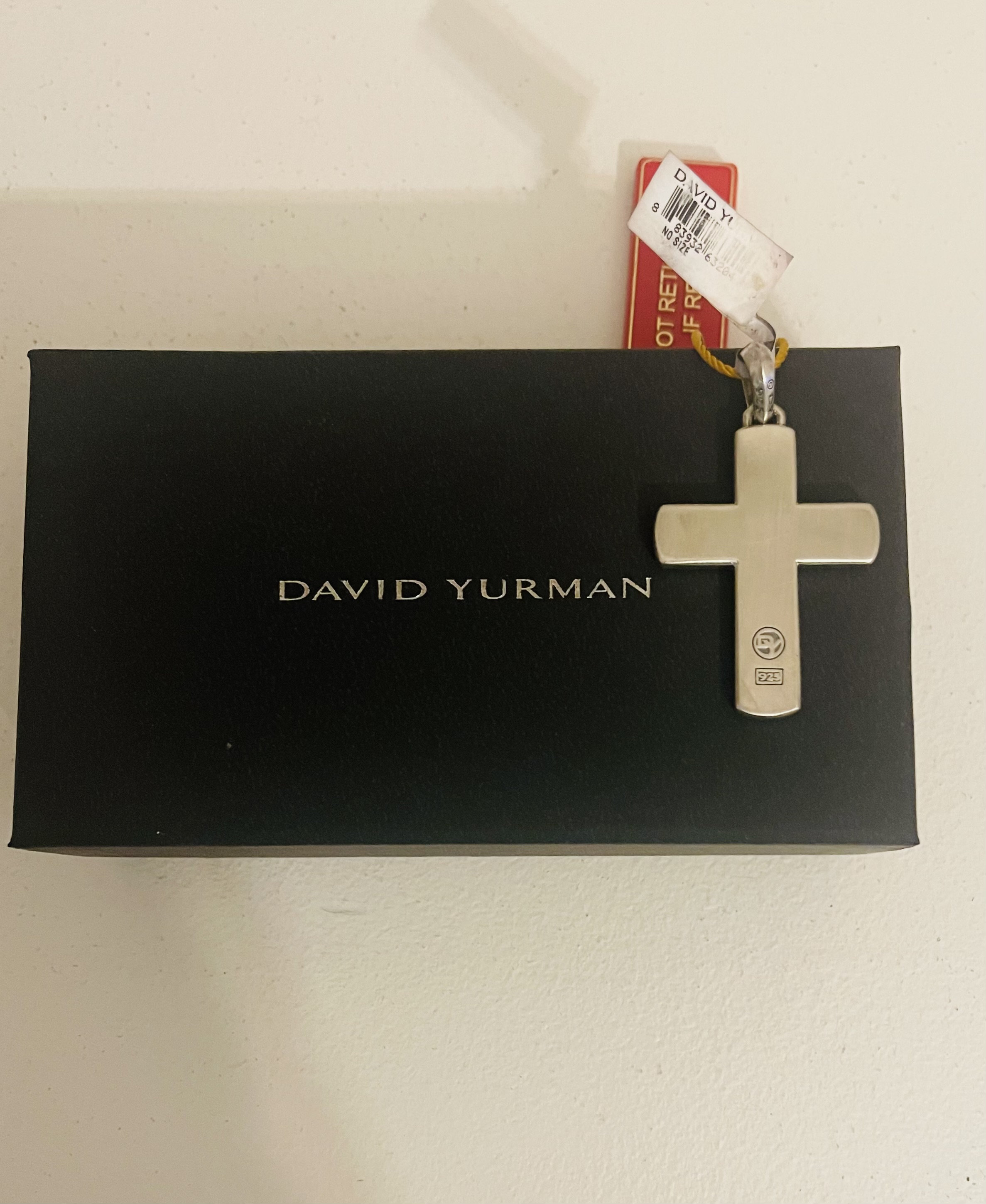 AUTHENTIC DAVID YURMAN Amazing Silver 50 Mm Modern Chevron Cross 27T ...