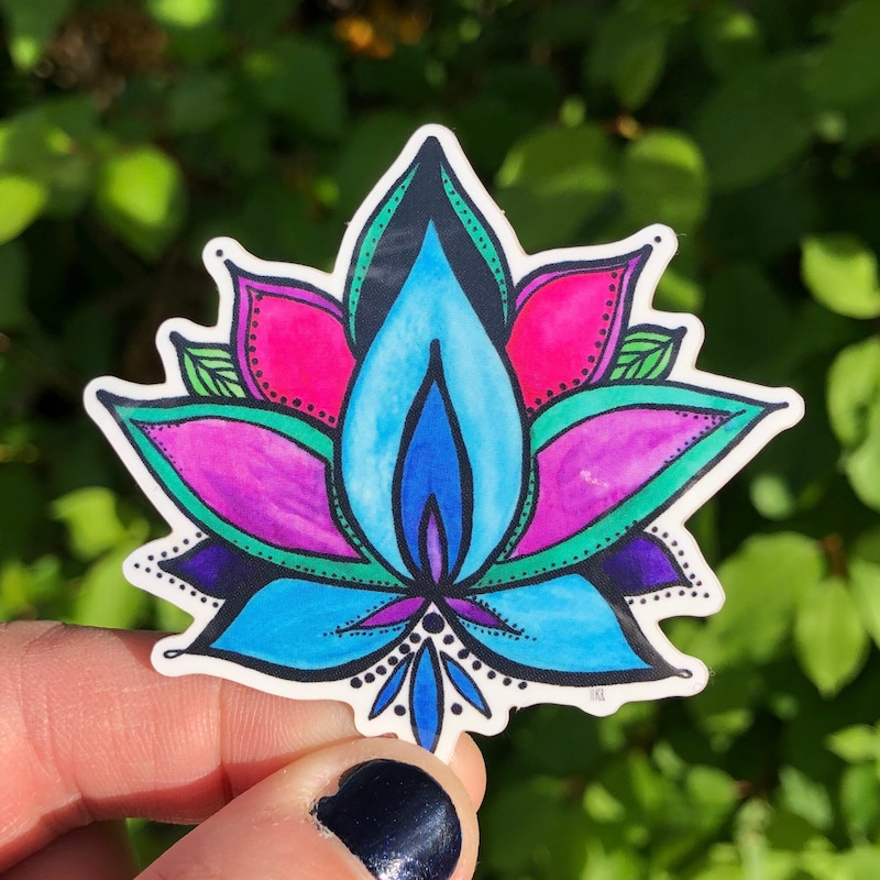 Lotus Flower Sticker - Etsy