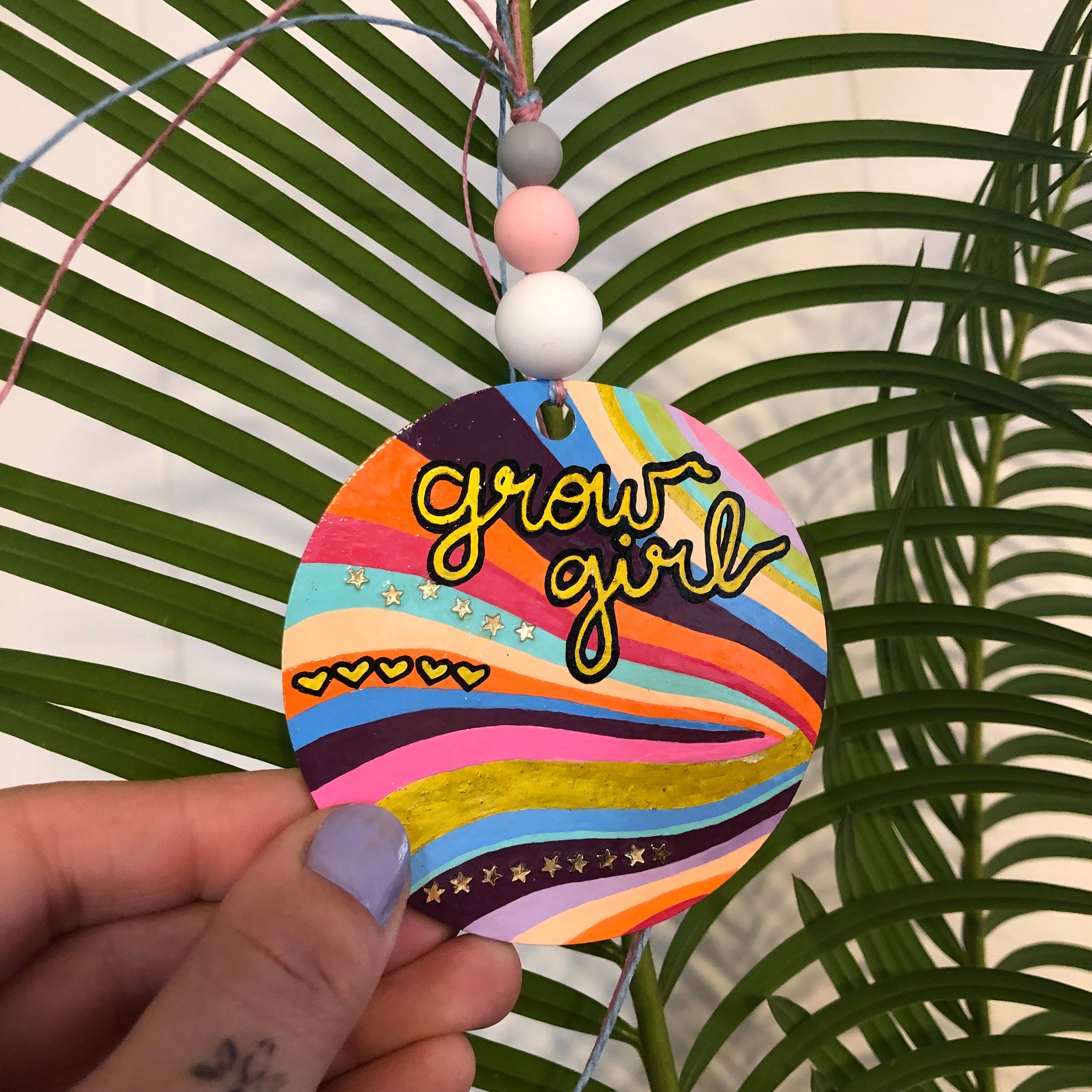 Grow Girl Car Affirmations Cute Car Charm Flower Decor - Etsy