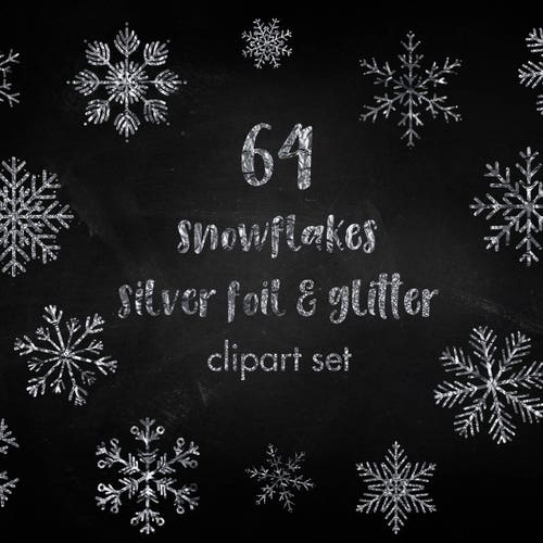 Silver Snowflakes Clipart Christmas Clipart Winter Clipart - Etsy