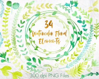 Leaf Border Clipart: Leaf Borders Clip Art Watercolor | Etsy