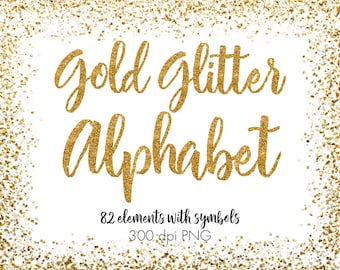 Gold glitter font | Etsy