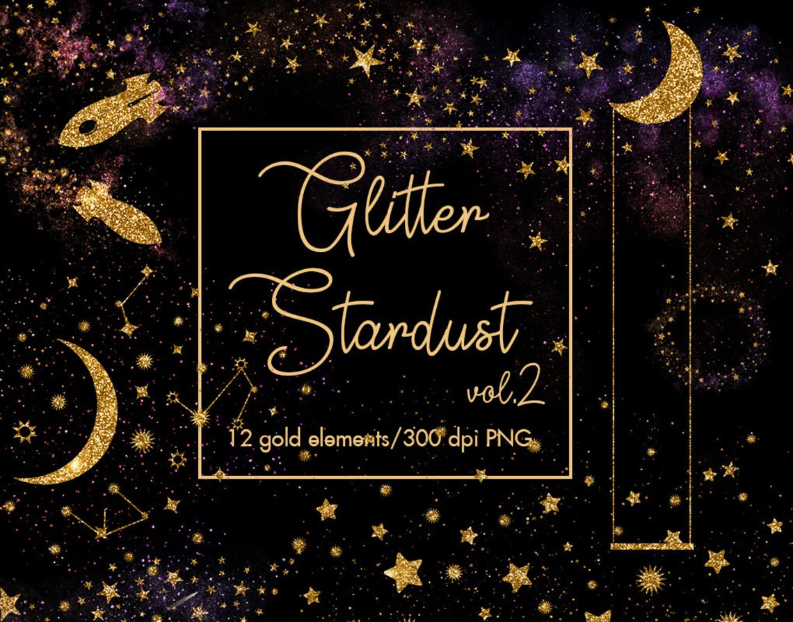 Gold Stardust Clipart Gold Stars Clipart Stars Overlays - Etsy