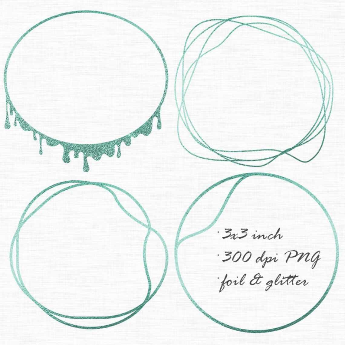 Mint Round Frames Clipart Mint Circles Clipart Circle Frame - Etsy