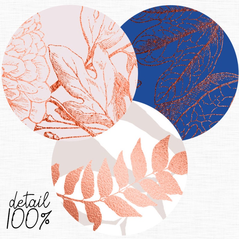 Seamless Floral Digital Paper, Rose Gold Seamles Paper Clipart, Rose ...