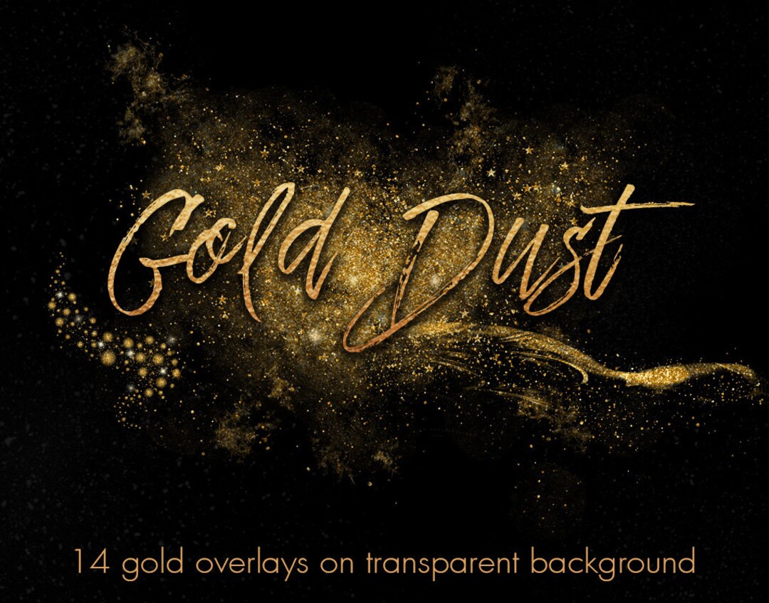 Gold Dust Clipart, Gold Glitter Dust Overlay, Pixie Dust, Fairy Dust ...