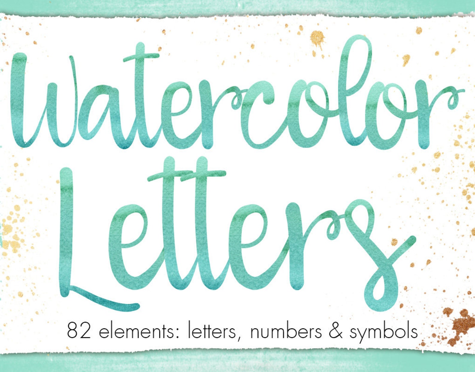 Buy 3 Pay for 2 Mint Watercolor Alphabet Clipart Green - Etsy