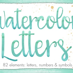Buy 3 Pay for 2, Mint Watercolor Alphabet Clipart, Green Watercolor ...