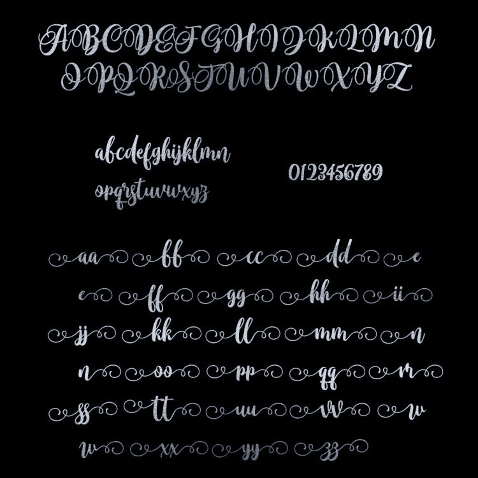 Silver Font Silver Alphabet Clipart Silver Foil Alphabet - Etsy