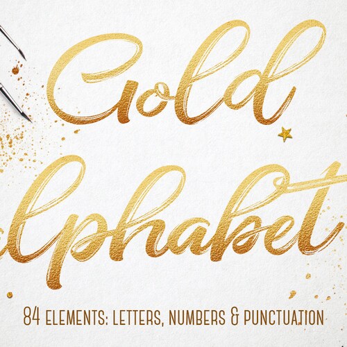 Gold Foil Alphabet Gold Letters Clipart Metallic Font Clip - Etsy
