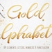 Gold Alphabet Clip Art, Gold Foil Alphabet, Gold Letters, Gold Numbers ...