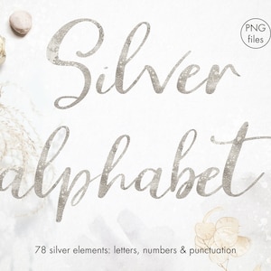 Silver Alphabet Clipart, Silver Letter Overlays, Silver Foil Letters ...