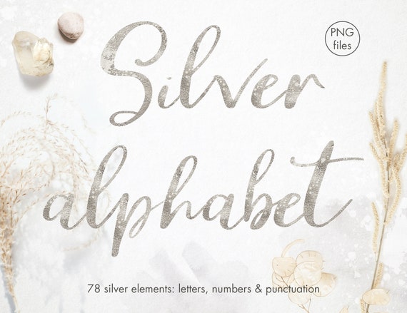 Silver Alphabet Clipart Silver Letter Overlays Silver Foil - Etsy Canada