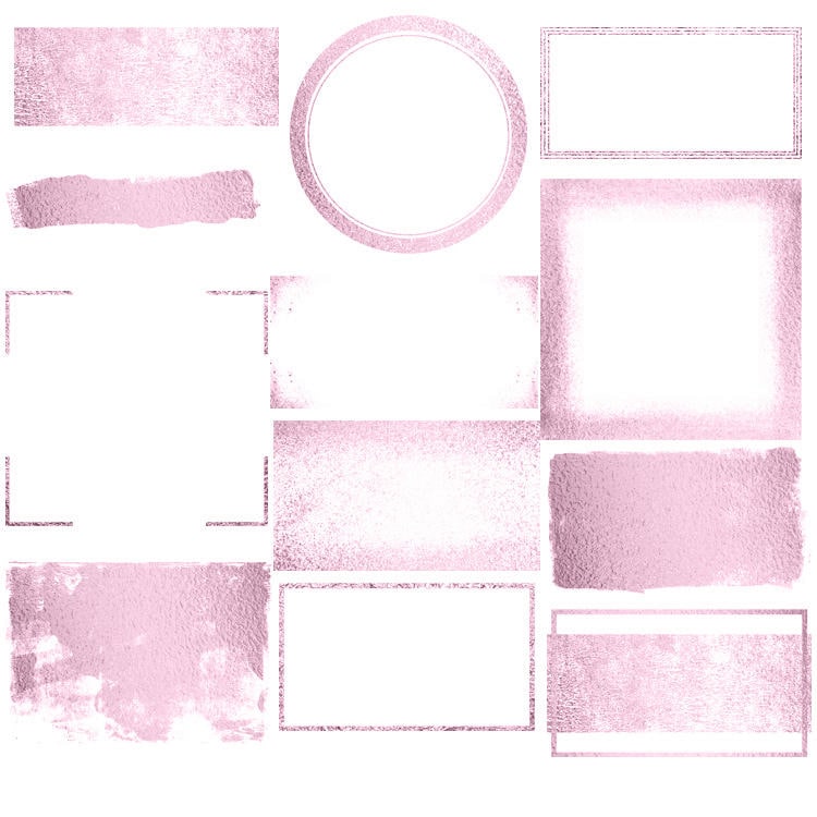 Pink Foil Design Elements Metallic Pink Design Elements Pink - Etsy