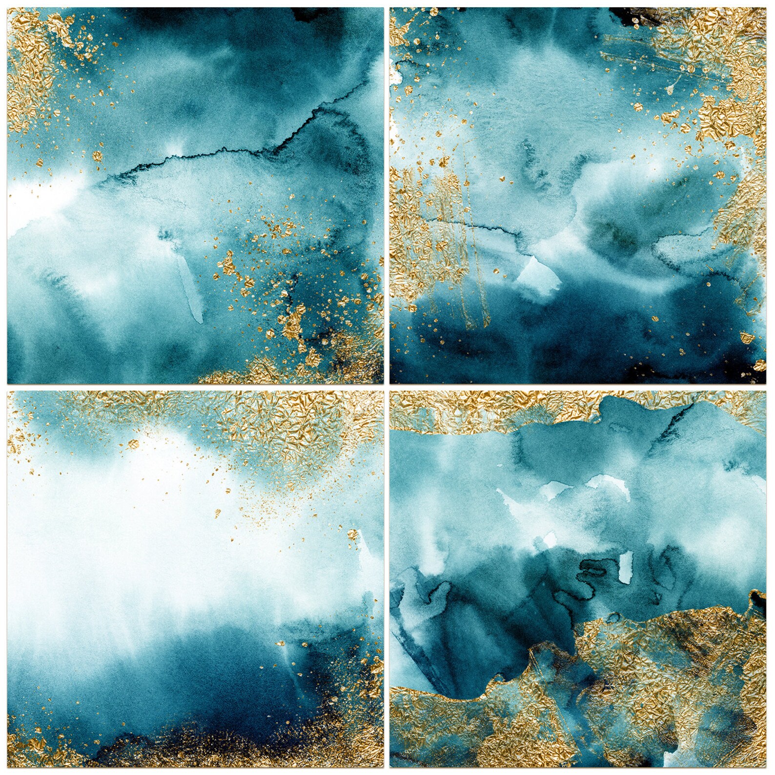 Navy Watercolor Digital Paper Watercolor Paper Pack Gold - Etsy