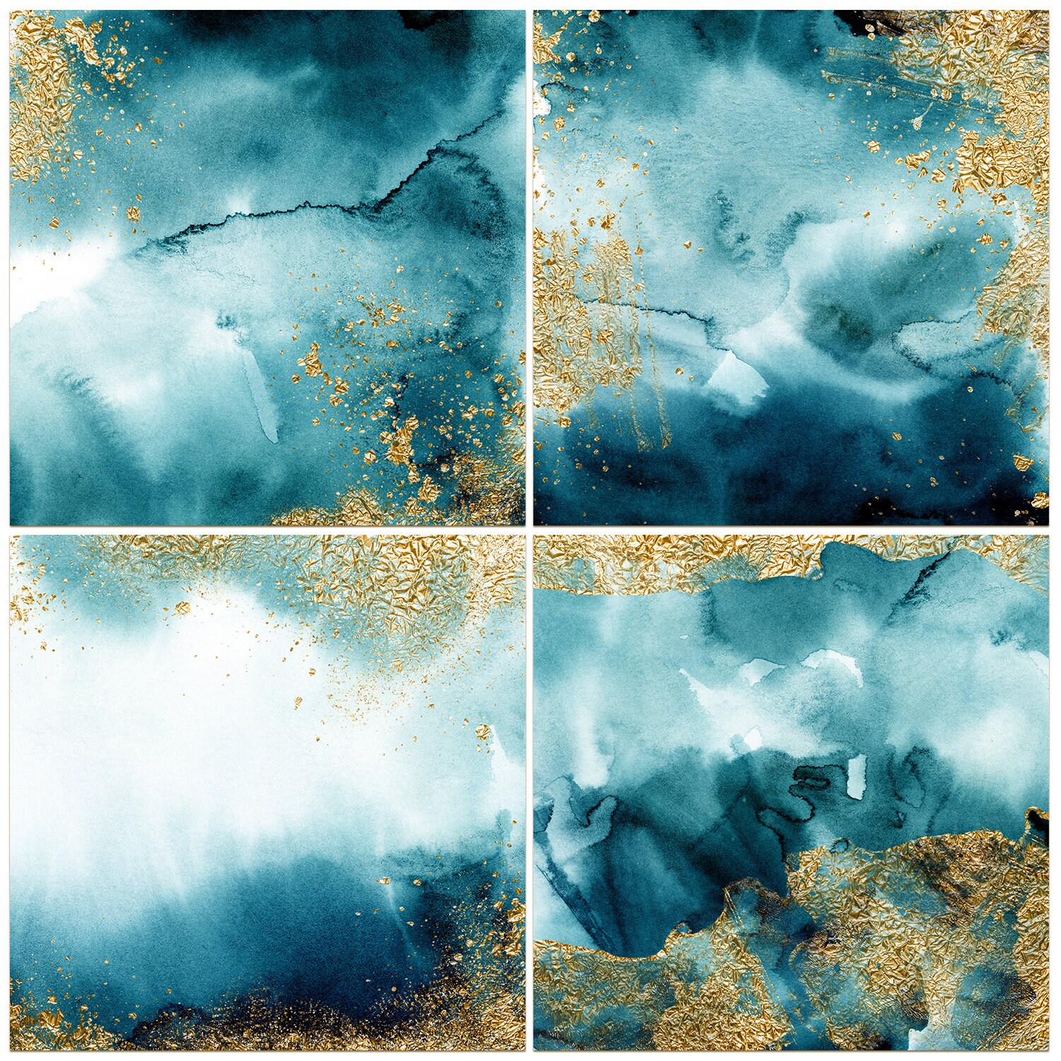 Navy Watercolor Digital Paper Watercolor Paper Pack Gold - Etsy