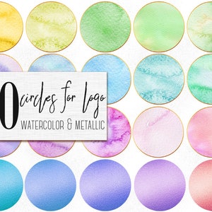 Metallic Circles Clip Art, Watercolor Circles Clipart, Circles for Logo ...
