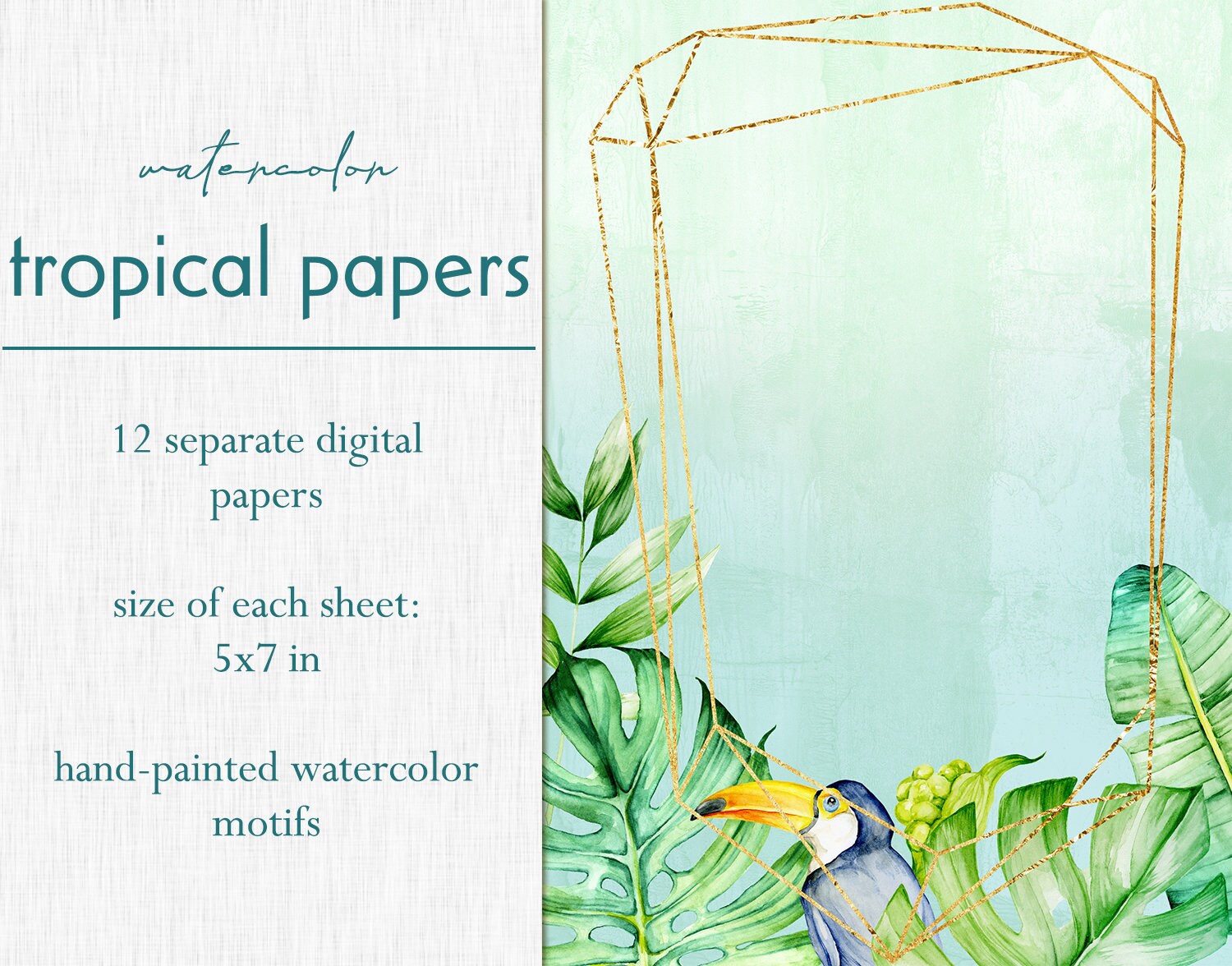 Exotic Digital Paper Pack 5x7 Papers Floral Papers Floral - Etsy