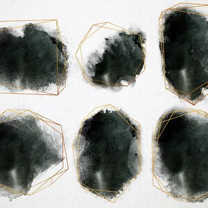 Gold and Watercolor Frames, Gold Frames Clipart, Polygonal Frames ...